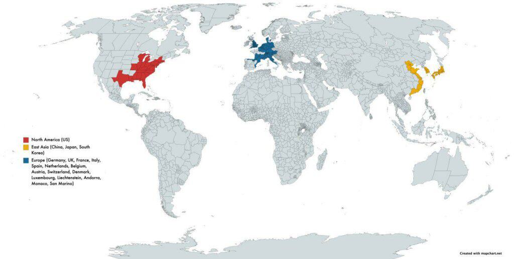 Just These 3 Regions Make Up 50% of World GDP In 2024 [MAP]