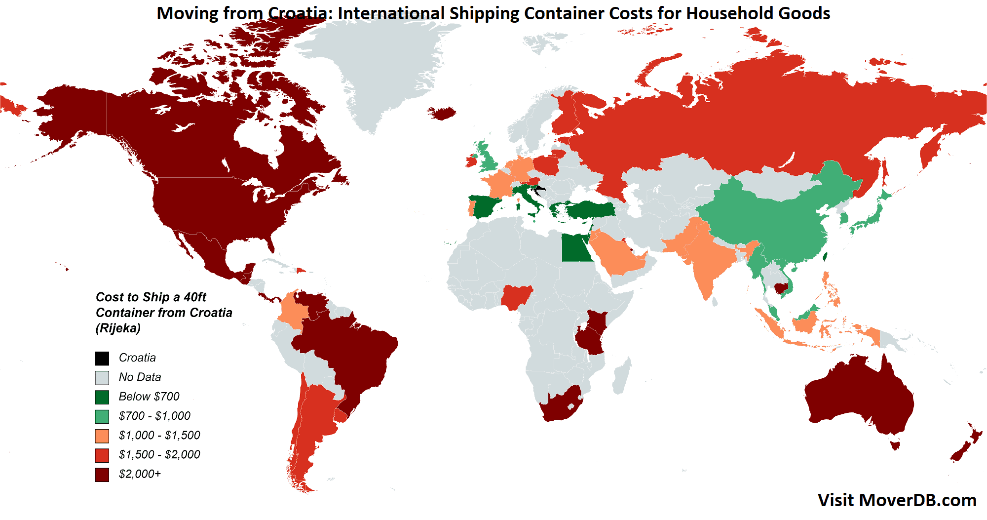 2026 Sea Freight Container Shipping Rates To & From Croatia
