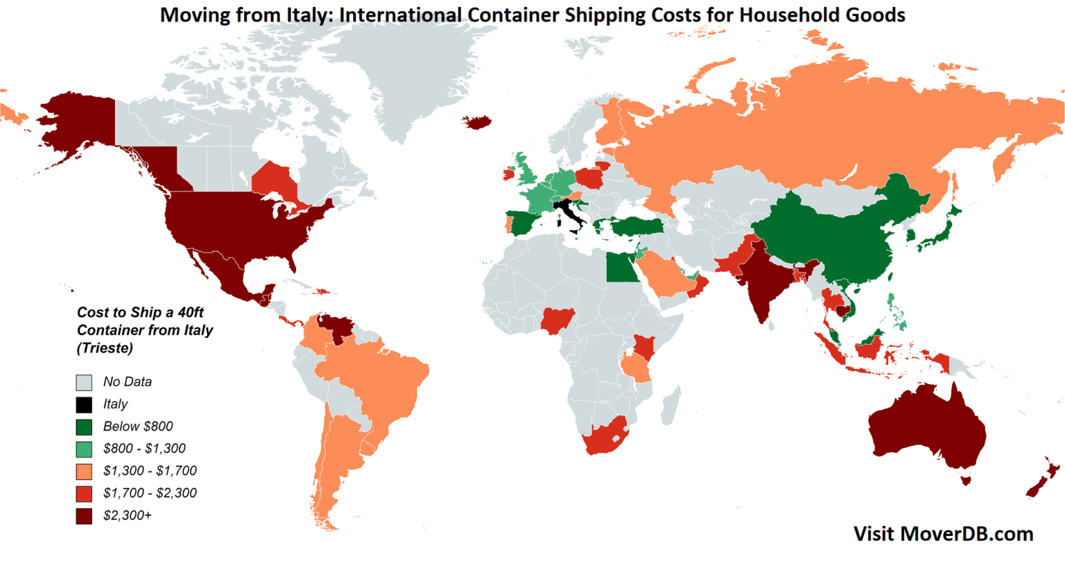 2025 Sea Freight Container Shipping Rates To & From Italy