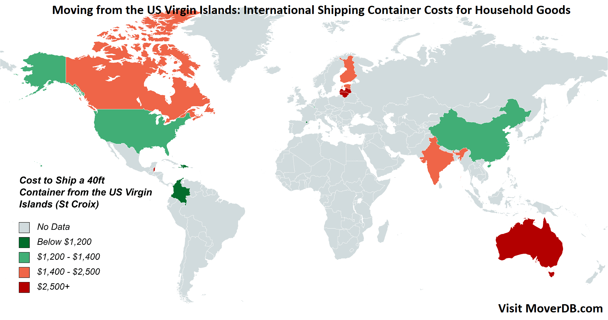 2025 Sea Freight Container Shipping Rates To & From the US Virgin Islands
