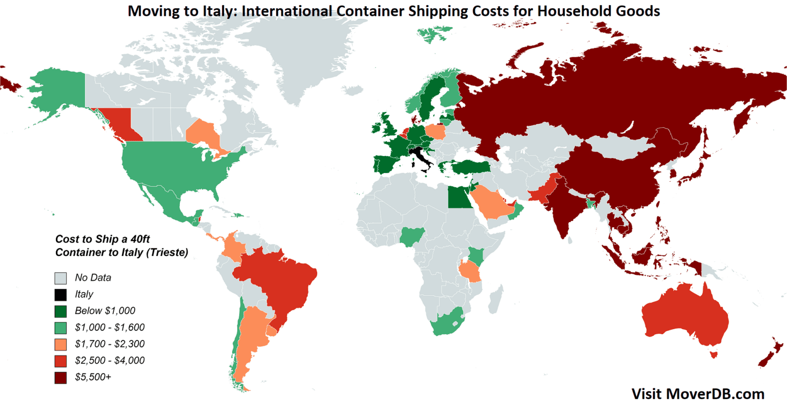 2025 Sea Freight Container Shipping Rates To & From Italy