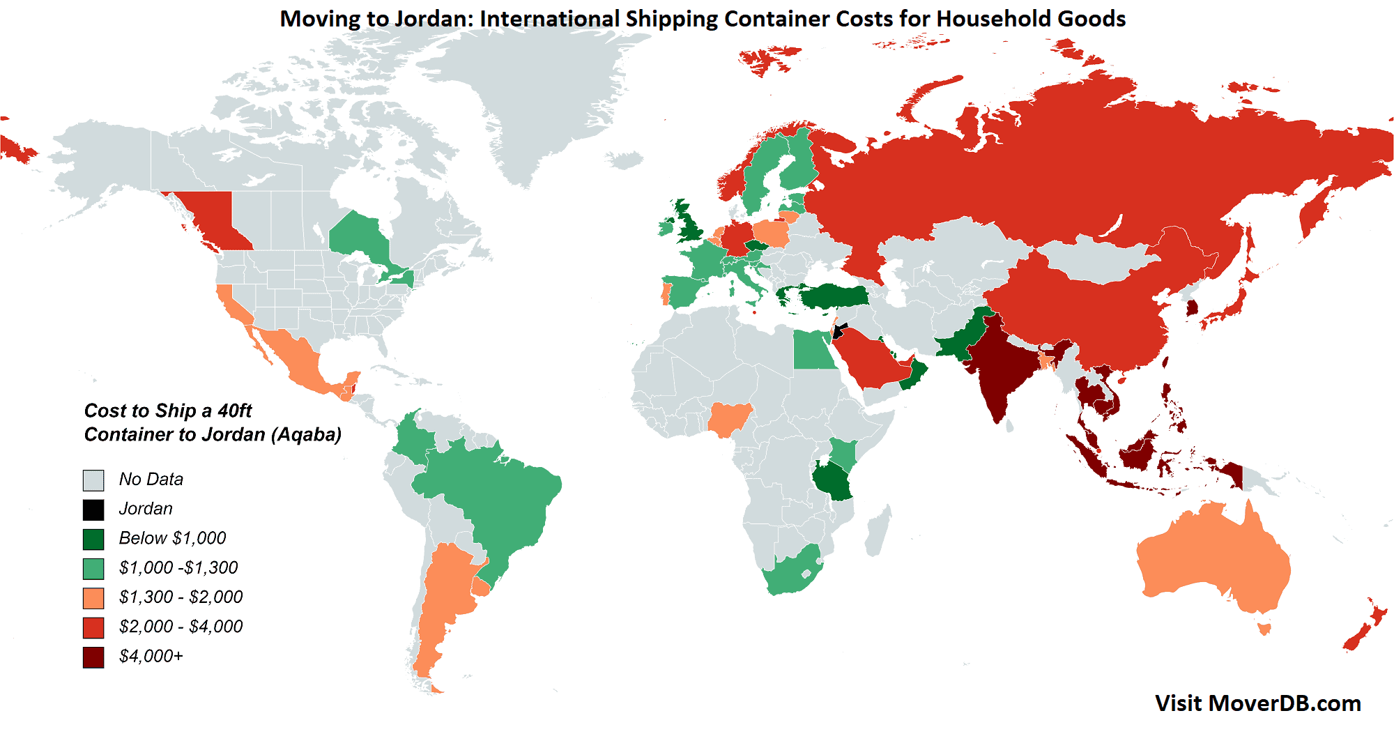 2025 Sea Freight Container Shipping Rates To & From Jordan