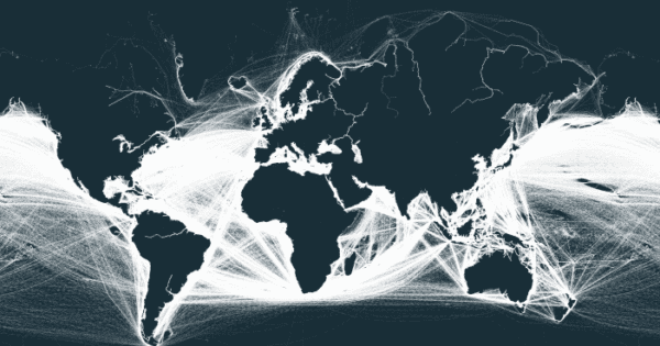 The Outlines of Continents Can Be Visualized By Shipping Routes ...