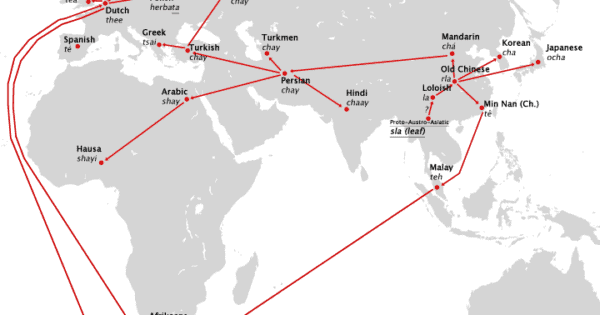 Spread of the Words For Tea & Coffee Around the World – MoverDB.com